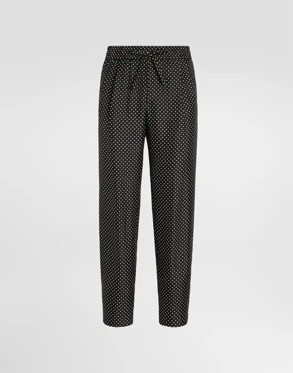 Dolce & Gabbana Polka Dot-print Silk Twill Trousers Pants And Shorts - Multicolor