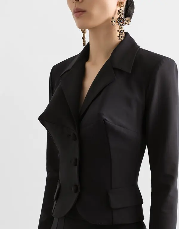 Dolce & Gabbana Short Single-breasted Technical Cady Jacket Blazers