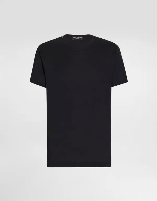 Dolce & Gabbana Cotton T-shirt With Logo T-shirts And Polos - Blue