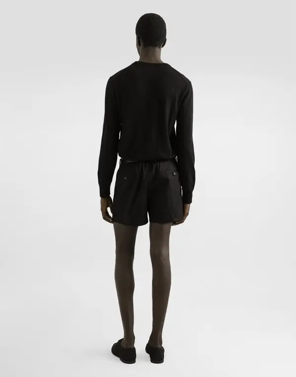 Dolce & Gabbana Cotton Round-neck Sweater - Black