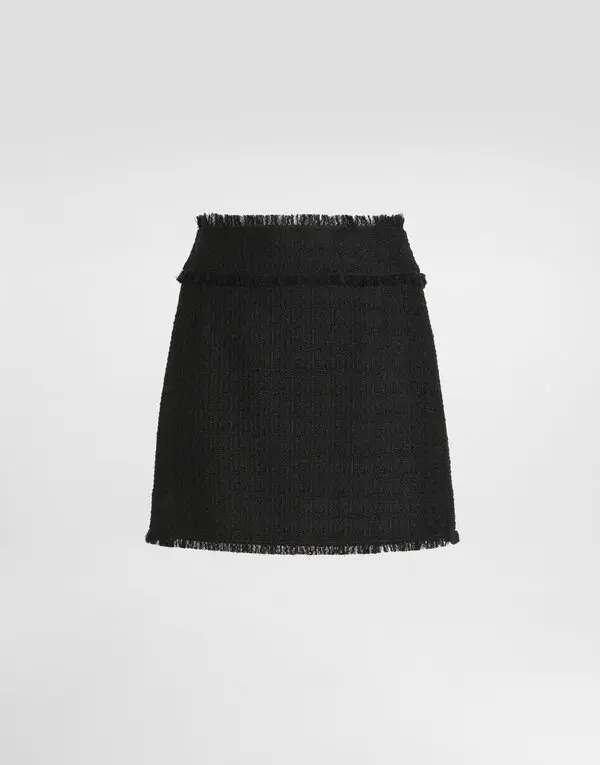 Dolce & Gabbana Raschel Tweed Miniskirt Skirts - Black