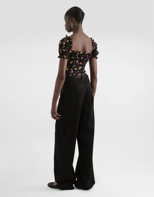Dolce & Gabbana Small Floral Print Charmeuse Top - Multicolor
