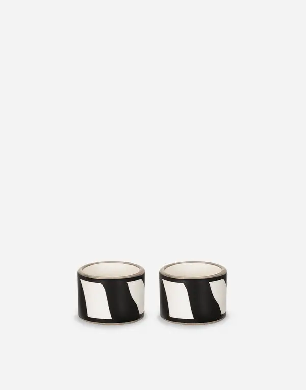 Dolce & Gabbana Porcelain Napkin Rings Set Of 2 - Multicolor