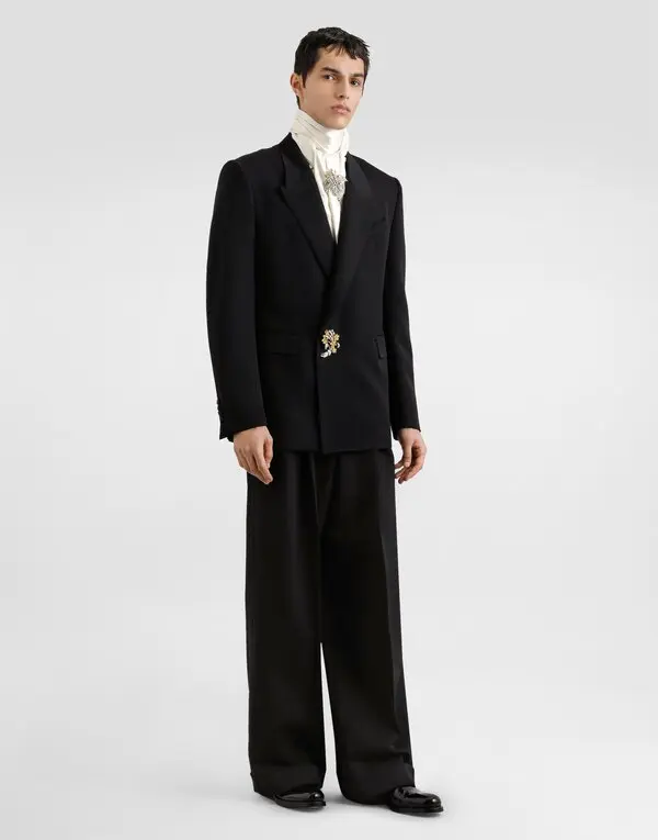 Dolce & Gabbana Double-breasted Jacket Inwool Gabardine Suits And Blazers Wool