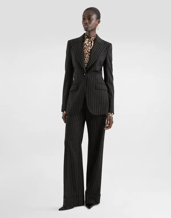 Dolce & Gabbana Single-breasted Pinstripe Wool Jacket Blazers Wool