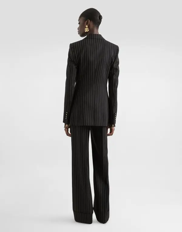 Dolce & Gabbana Single-breasted Pinstripe Wool Jacket Blazers Wool