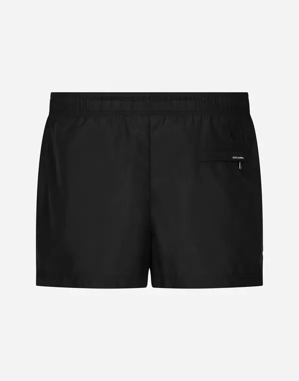 Dolce & Gabbana Swim Shorts With Dg Patch Beachwear Fabric