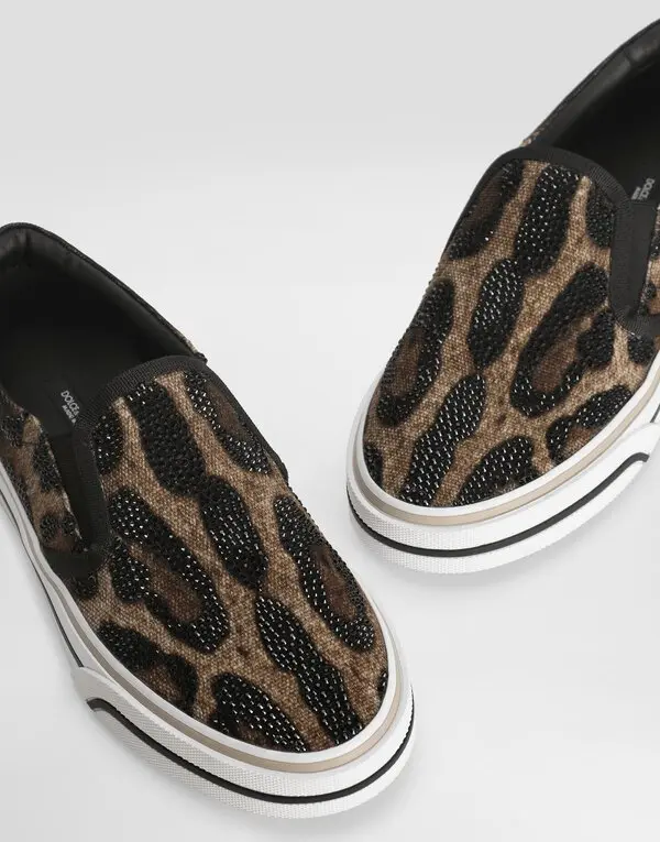 Dolce & Gabbana Dg Sailing Sneakers In Ed Canvas Sneakers Animal