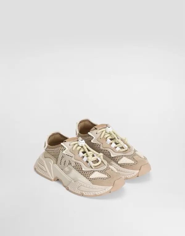 Dolce & Gabbana Daymaster Mesh, Split Calfskin And Down Sneakers