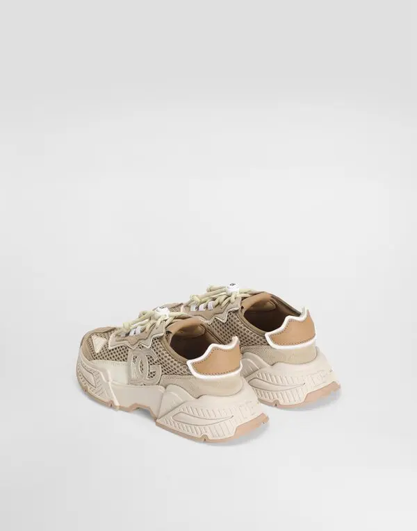 Dolce & Gabbana Daymaster Mesh, Split Calfskin And Down Sneakers