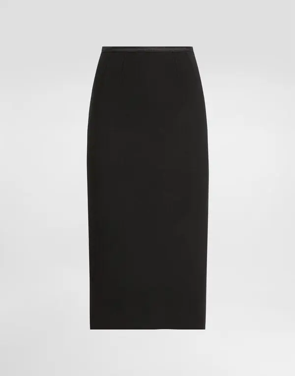 Dolce & Gabbana Wool Crepe Calf-length Pencil Dress Skirts - Black
