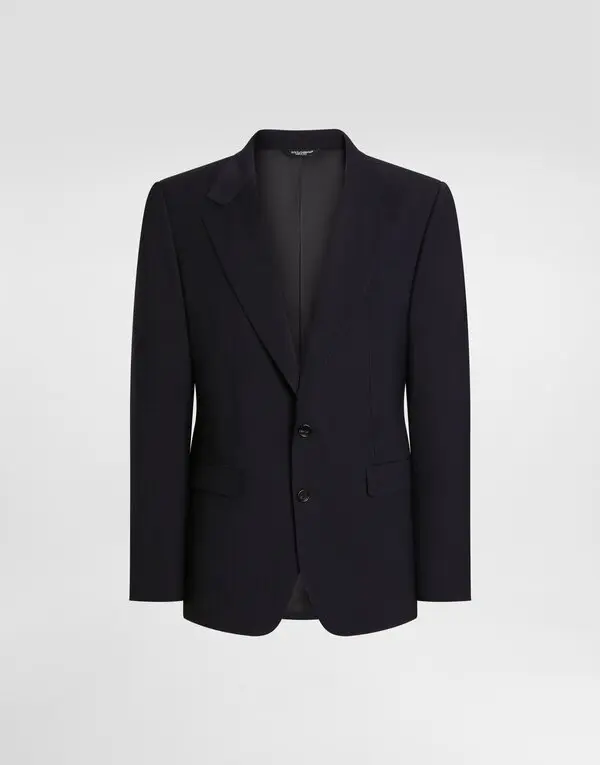 Dolce & Gabbana Single-breasted Taormina Wool Canvas Jacket Suits And Blazers - Blue