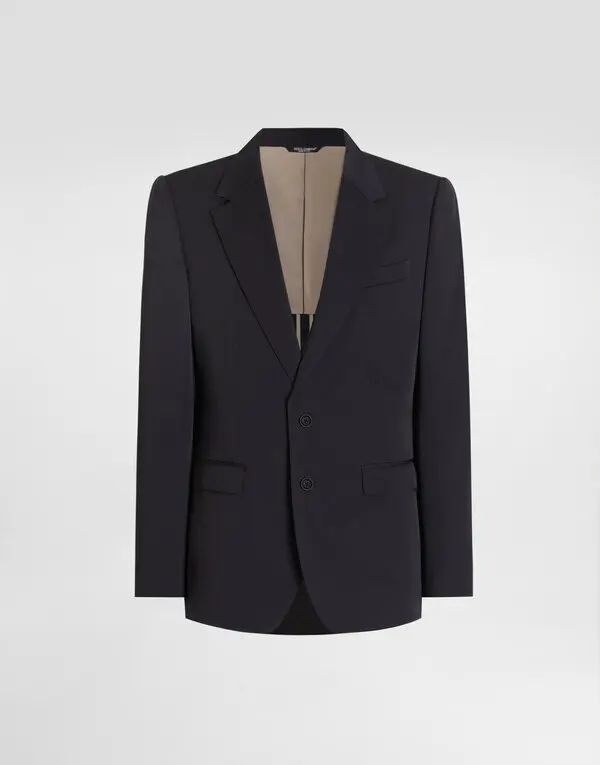 Dolce & Gabbana Single-breasted Taormina Wool Canvas Jacket Suits And Blazers - Grey