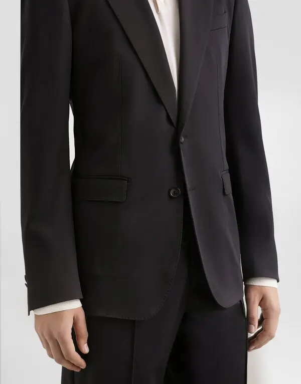 Dolce & Gabbana Single-breasted Taormina Wool Canvas Jacket Suits And Blazers - Grey