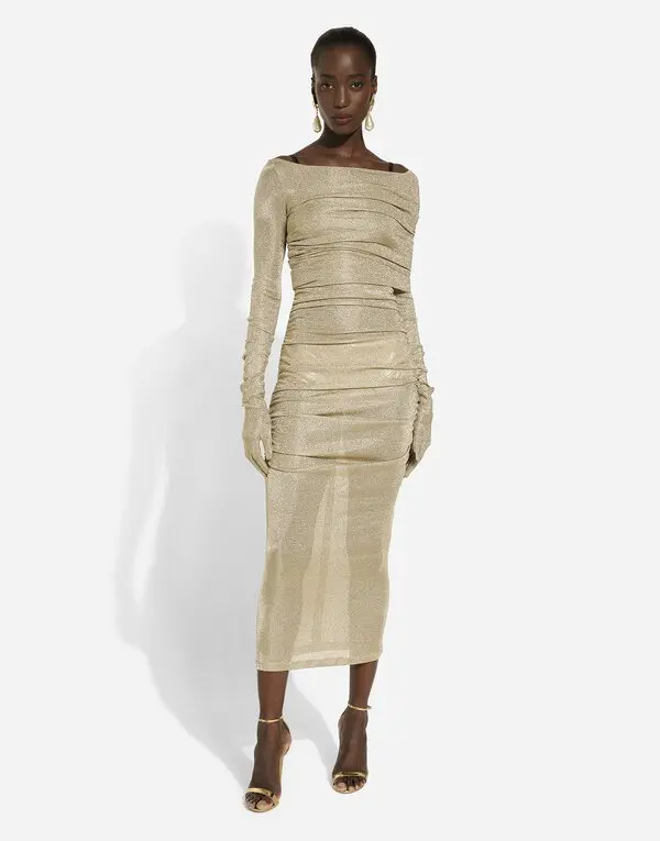 Dolce & Gabbana Lurex Mesh Calf-length Dress