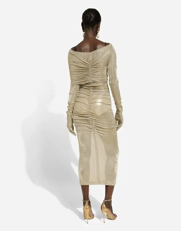 Dolce & Gabbana Lurex Mesh Calf-length Dress