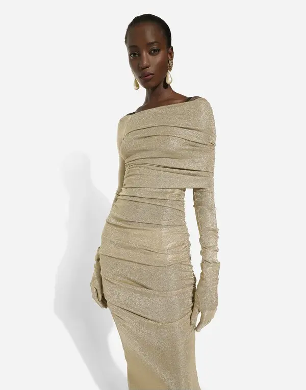 Dolce & Gabbana Lurex Mesh Calf-length Dress