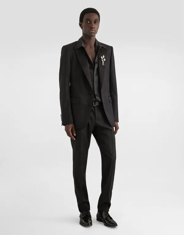 Dolce & Gabbana Wool Pekin Jacquard Trousers