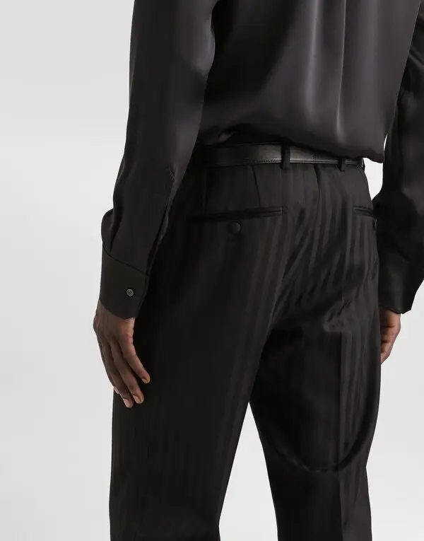 Dolce & Gabbana Wool Pekin Jacquard Trousers