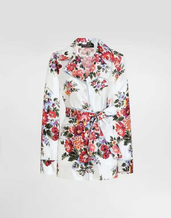 Dolce & Gabbana Flower Bouquet-print Twill Shirt Shirts And Tops - Multicolor