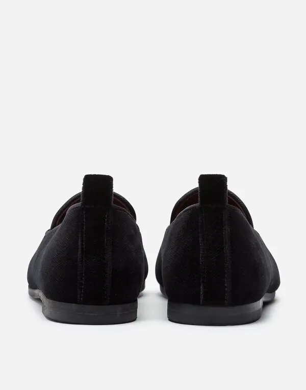 Dolce & Gabbana Velvet Slippers With Crown Motif