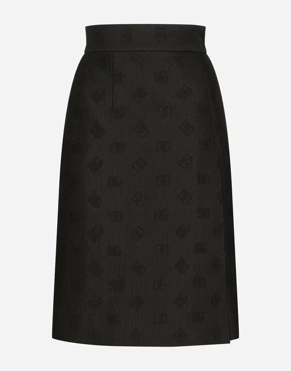Dolce & Gabbana Quilted Jacquard Dg Logo Midi Skirt