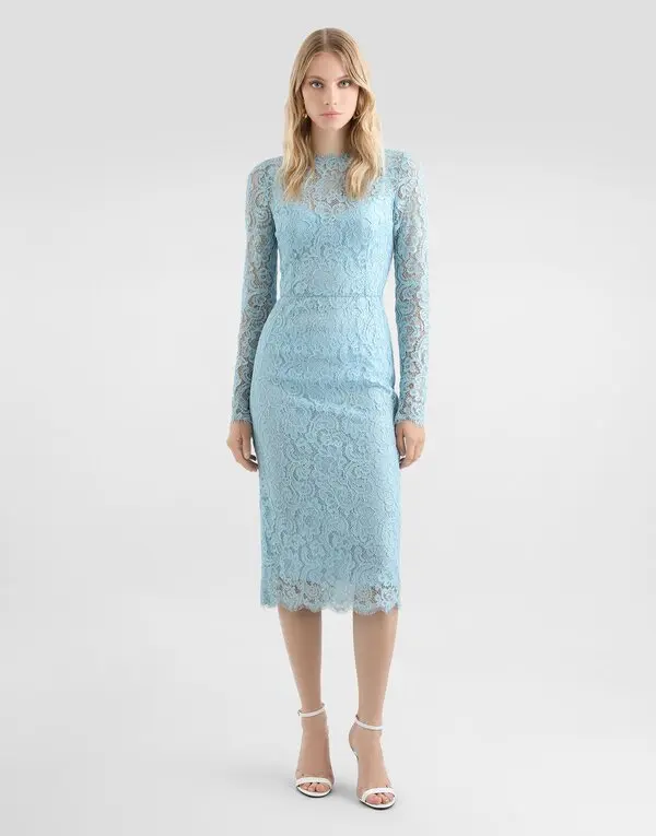 Dolce & Gabbana Cordonetto Lace Sheath Dress - Azure