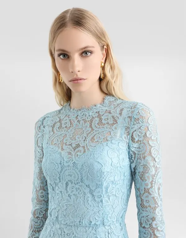 Dolce & Gabbana Cordonetto Lace Sheath Dress - Azure