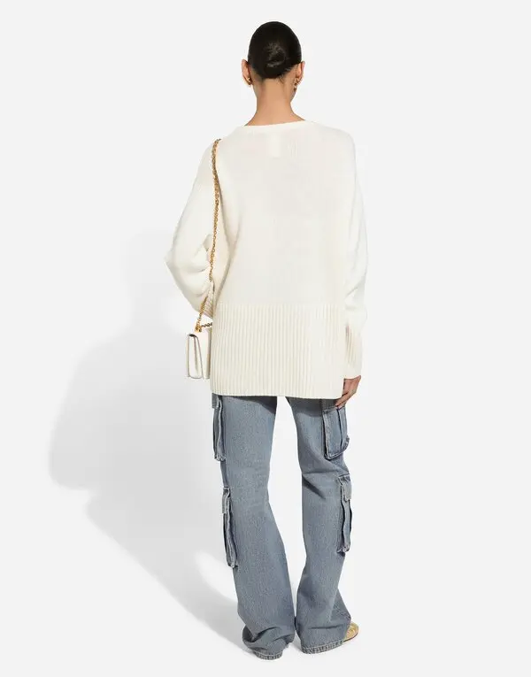 Dolce & Gabbana Cashmere Sweater With Dg Logo Embroidery
