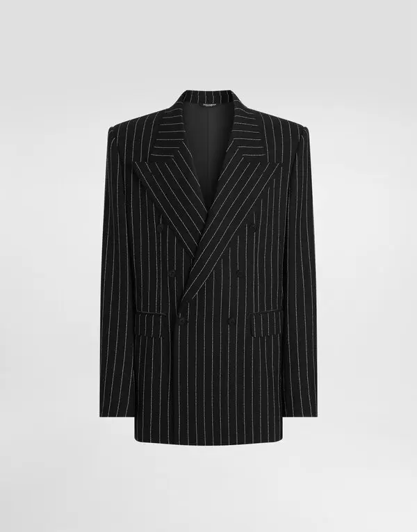 Dolce & Gabbana Double-breasted Sicilia Pinstriped Wool Jacket Suits And Blazers