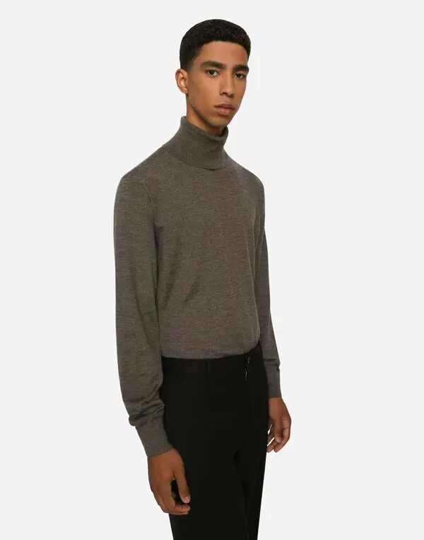 Dolce & Gabbana Extra-fine Cashmere Turtleneck Sweater - Grey