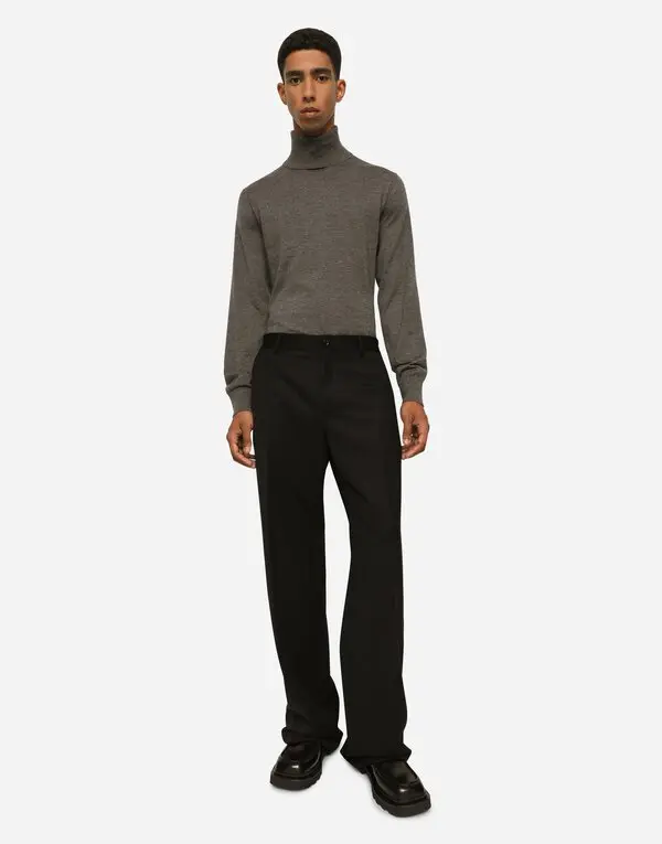 Dolce & Gabbana Extra-fine Cashmere Turtleneck Sweater - Grey