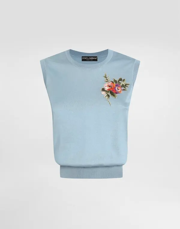 Dolce & Gabbana Silk Tank Top Sweaters And Cardigans