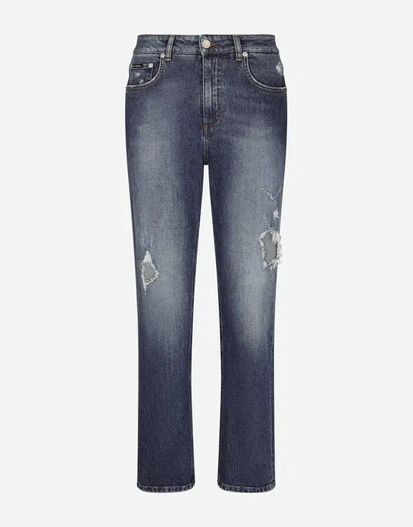 Dolce & Gabbana Boyfriend Jeans With Rips Denim And Jeans Multi-colored