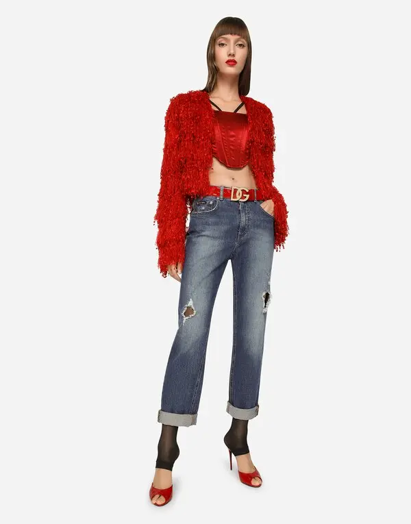 Dolce & Gabbana Boyfriend Jeans With Rips Denim And Jeans Multi-colored