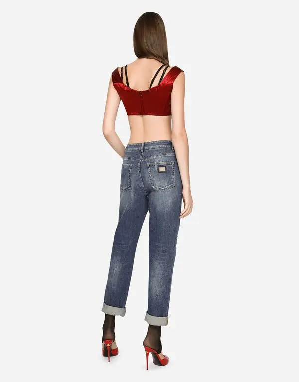 Dolce & Gabbana Boyfriend Jeans With Rips Denim And Jeans Multi-colored