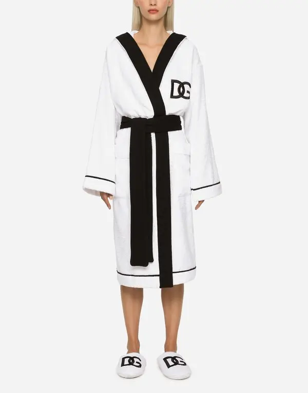 Dolce & Gabbana Terry Cotton Bathrobe Belted Bathrobes