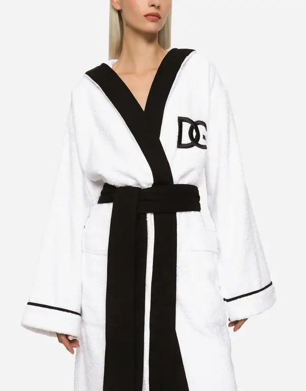 Dolce & Gabbana Terry Cotton Bathrobe Belted Bathrobes