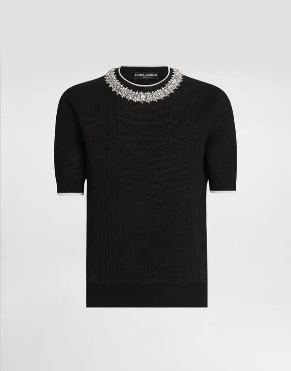 Dolce & Gabbana Cotton Crewneck Pullover Sweaters And Cardigans - Black