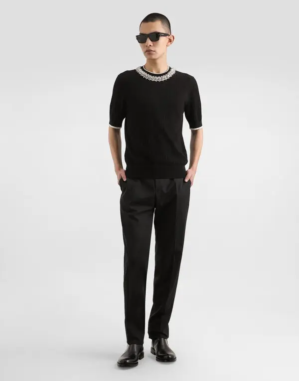 Dolce & Gabbana Cotton Crewneck Pullover Sweaters And Cardigans - Black