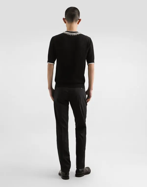 Dolce & Gabbana Cotton Crewneck Pullover Sweaters And Cardigans - Black