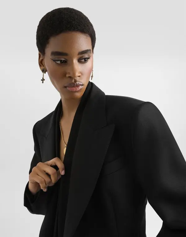 Dolce & Gabbana Sicilia Double-breasted Jacket In Wool Gabardine Blazers Wool