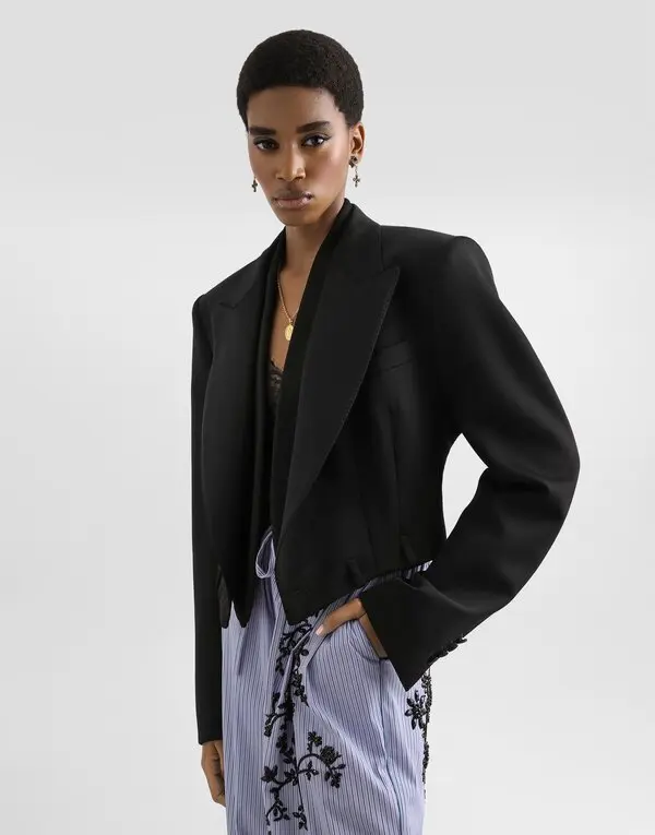Dolce & Gabbana Sicilia Double-breasted Jacket In Wool Gabardine Blazers Wool