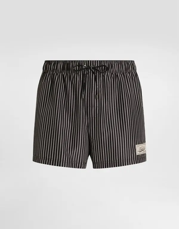 Dolce & Gabbana Stripe-print Swim Boxers With Clutch Bag - Multicolor