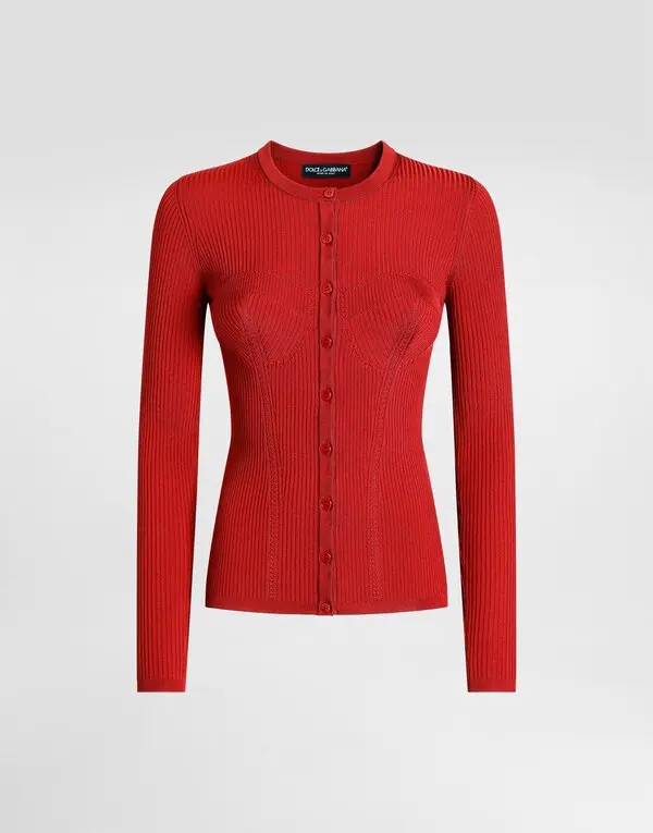 Dolce & Gabbana Ribbed Viscose Knit Cardigan� Sweaters And Cardigans