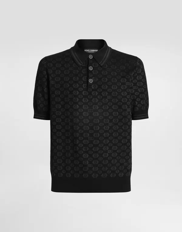 Dolce & Gabbana Micro-dot Stitch Polo Shirt Sweaters And Cardigans