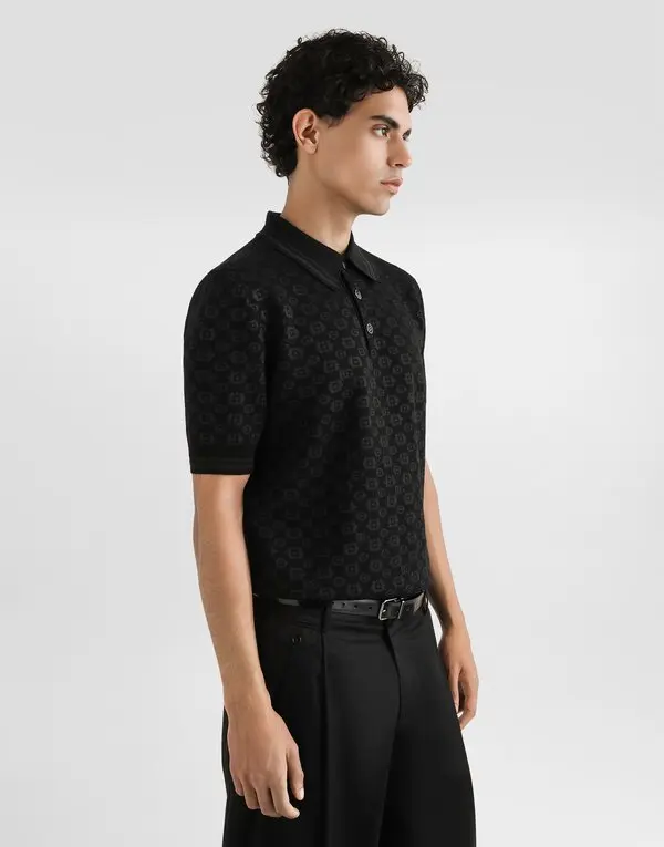 Dolce & Gabbana Micro-dot Stitch Polo Shirt Sweaters And Cardigans