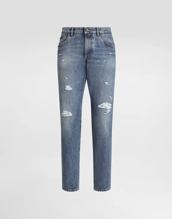 Dolce & Gabbana Regular Fit Cotton Jeans - Multicolor