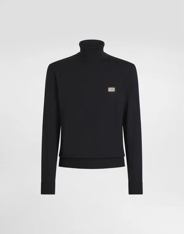 Dolce & Gabbana Wool Turtle-neck Sweater With Branded Tag Sweaters And Cardigans Wool