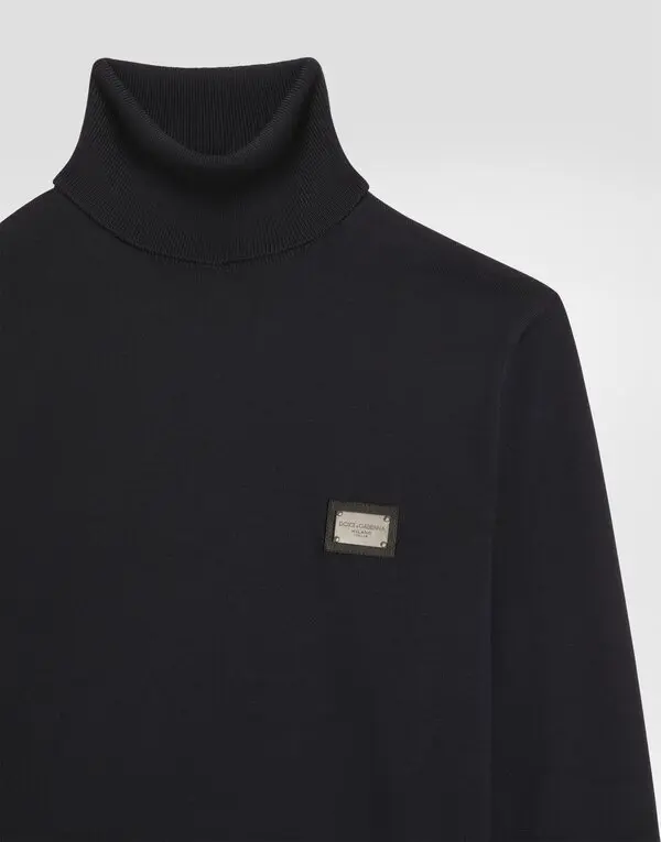 Dolce & Gabbana Wool Turtle-neck Sweater With Branded Tag Sweaters And Cardigans Wool